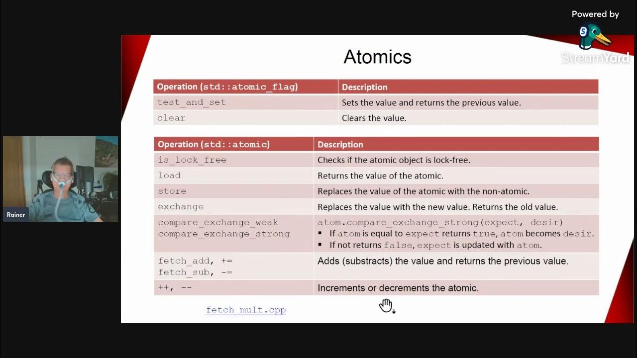 [MUC++] Rainer Grimm - Concurrency Improvements in C++20: A Deep Dive - YouTube