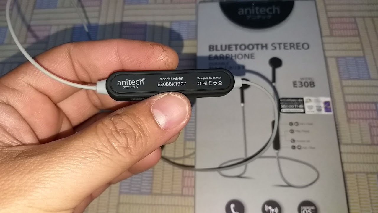 anitech E30B Bluetooth stereo earphone - YouTube