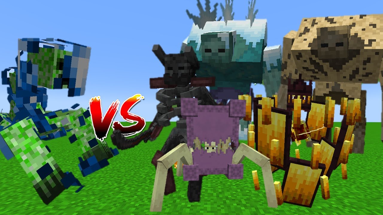 Rebalanced Charged Mutant Creeper Vs Mutant More Bossses - YouTube