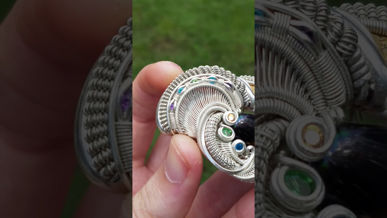 Fire agate and gold nugget wire wrapped pendant, heady wire wrap ...