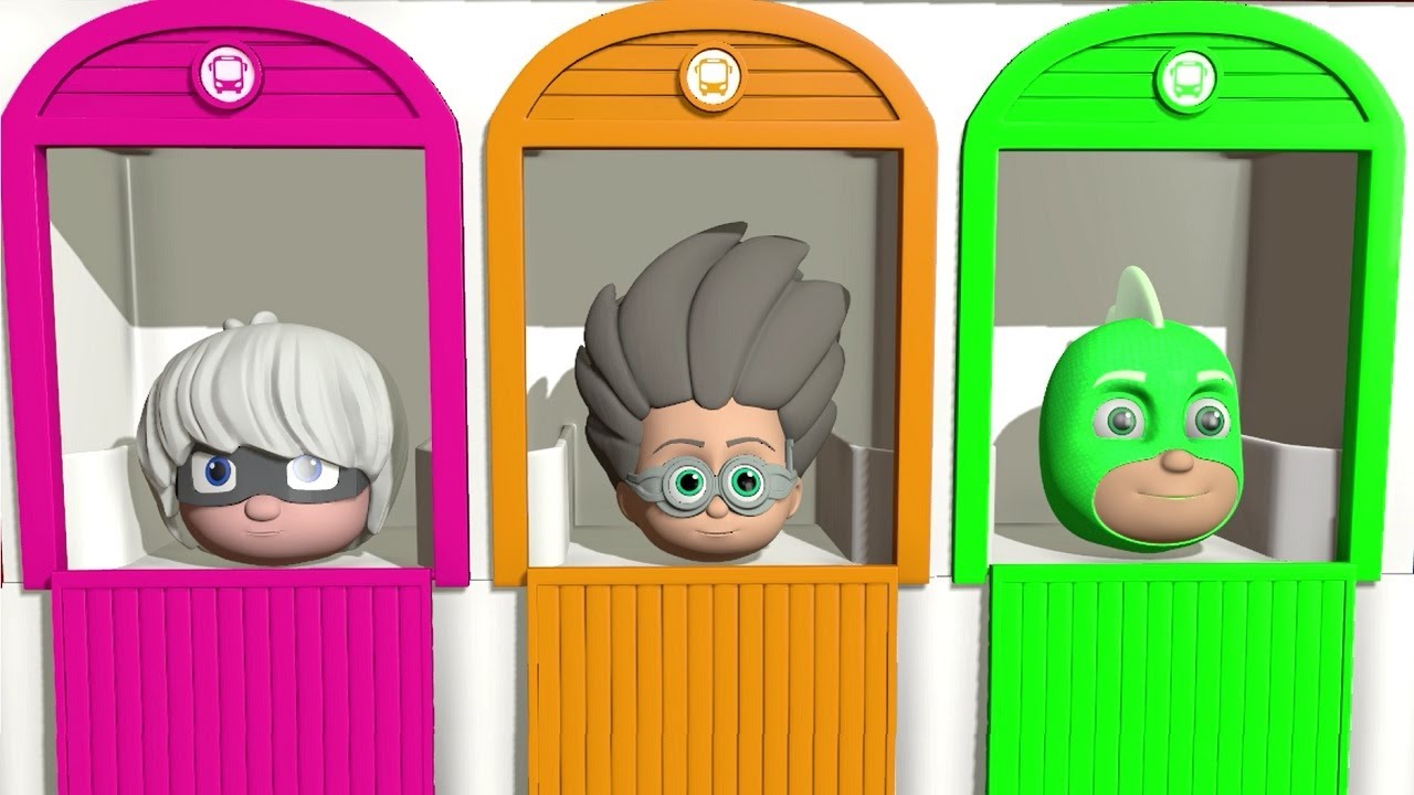 Learn Colors with PJ Masks Head & Magic Ball Playground Pretend Play ...