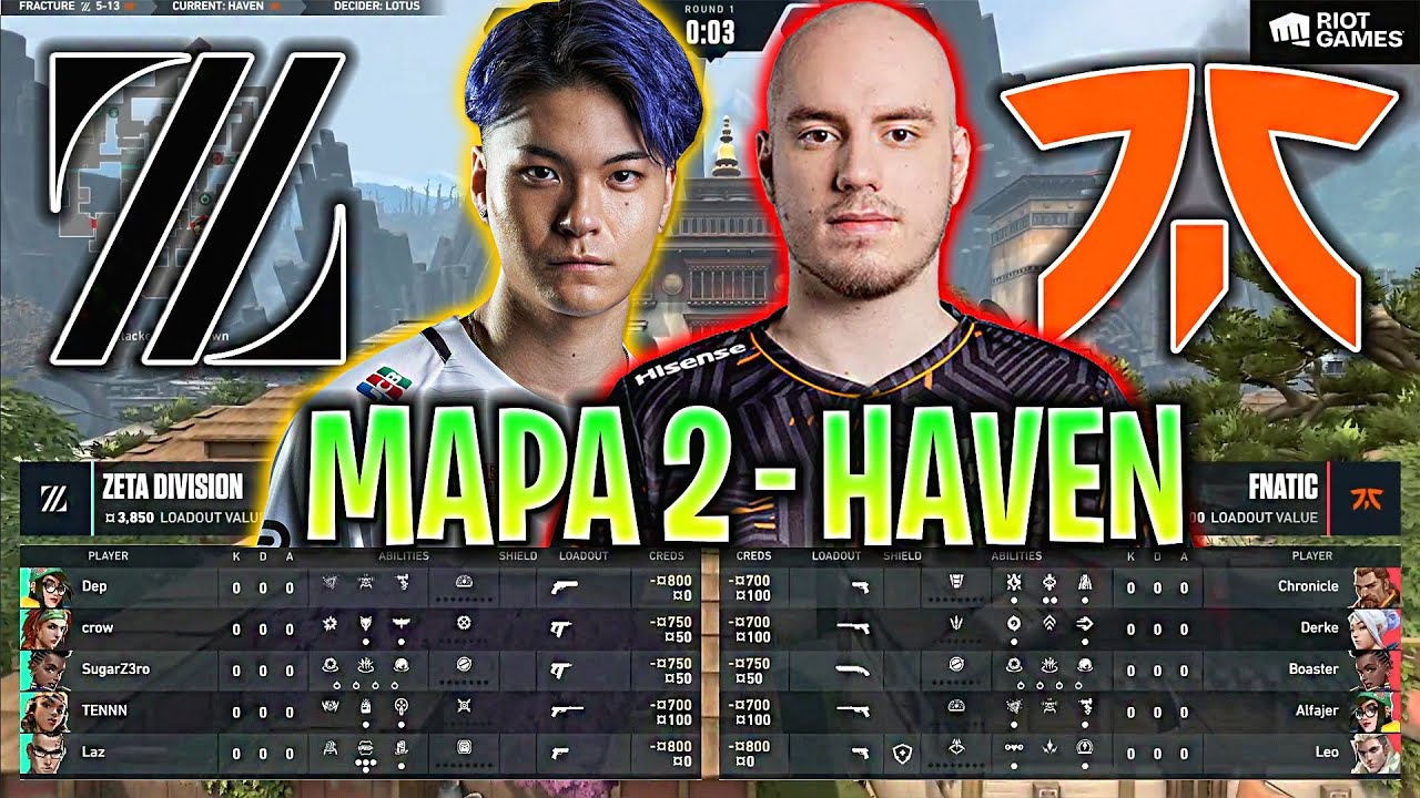 FNATIC EN SU PARTIDA MÁS DOMINANTE? *ACE BRUTAL* | ZETA vs FNC MAPA 2 HAVEN VCT CHAMPION GRUPOS ...