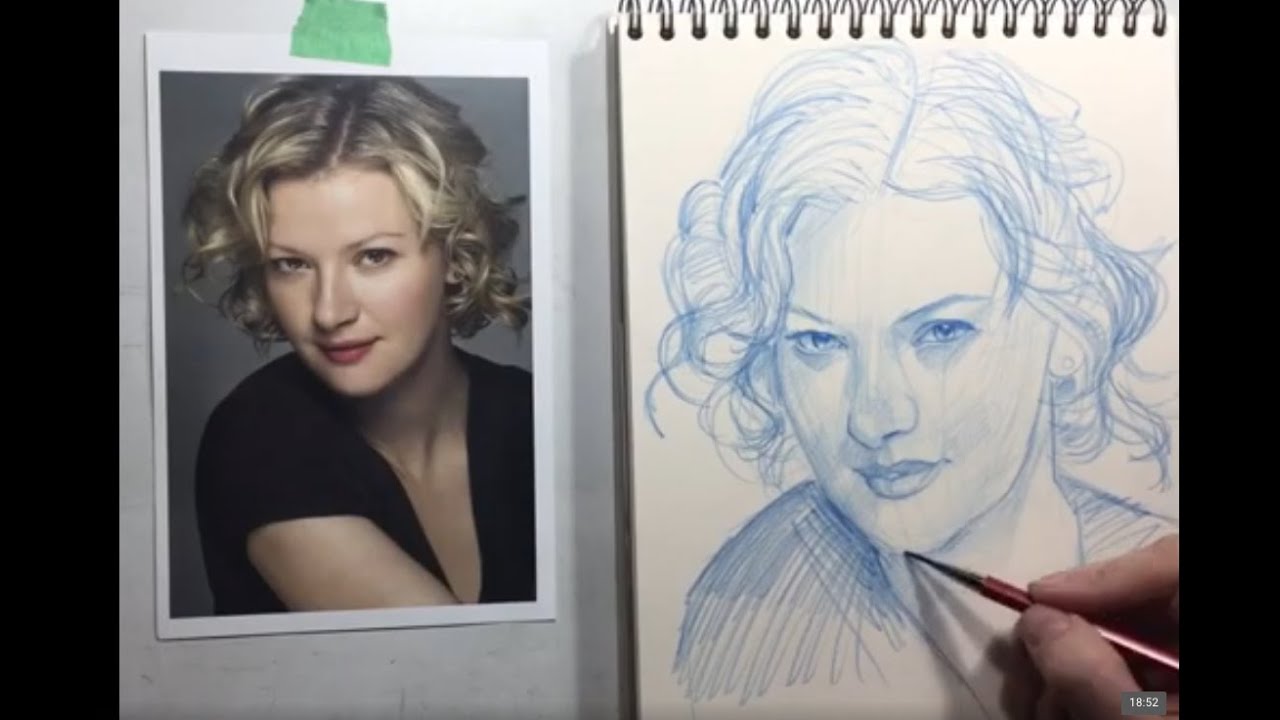 Real Time Drawing - Gretchen Mol in blue. - YouTube
