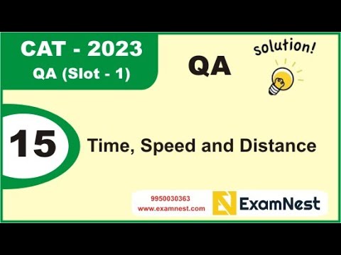 CAT 2023 | Question - 15 | QA Solutions | Slot 1 | Time, Speed and ...
