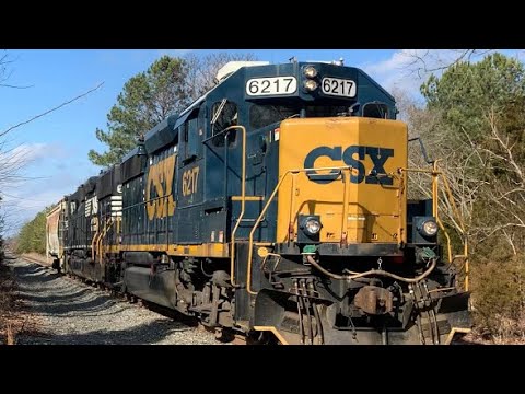 CA51 Through Penbryn Road SB With CSXT 6217 & NS 5802 Then SB Lite Power With NS 5802 & CSXT ...