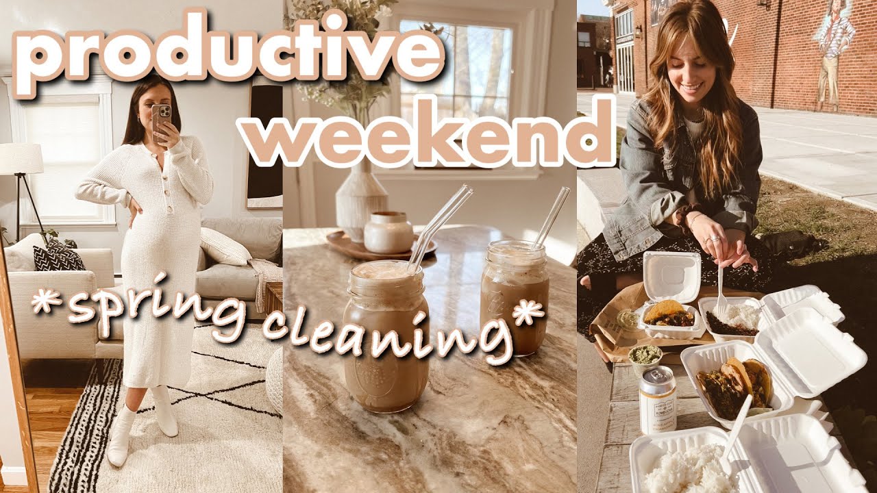 productive weekend in my life | spring cleaning, 10 minute makeup ...