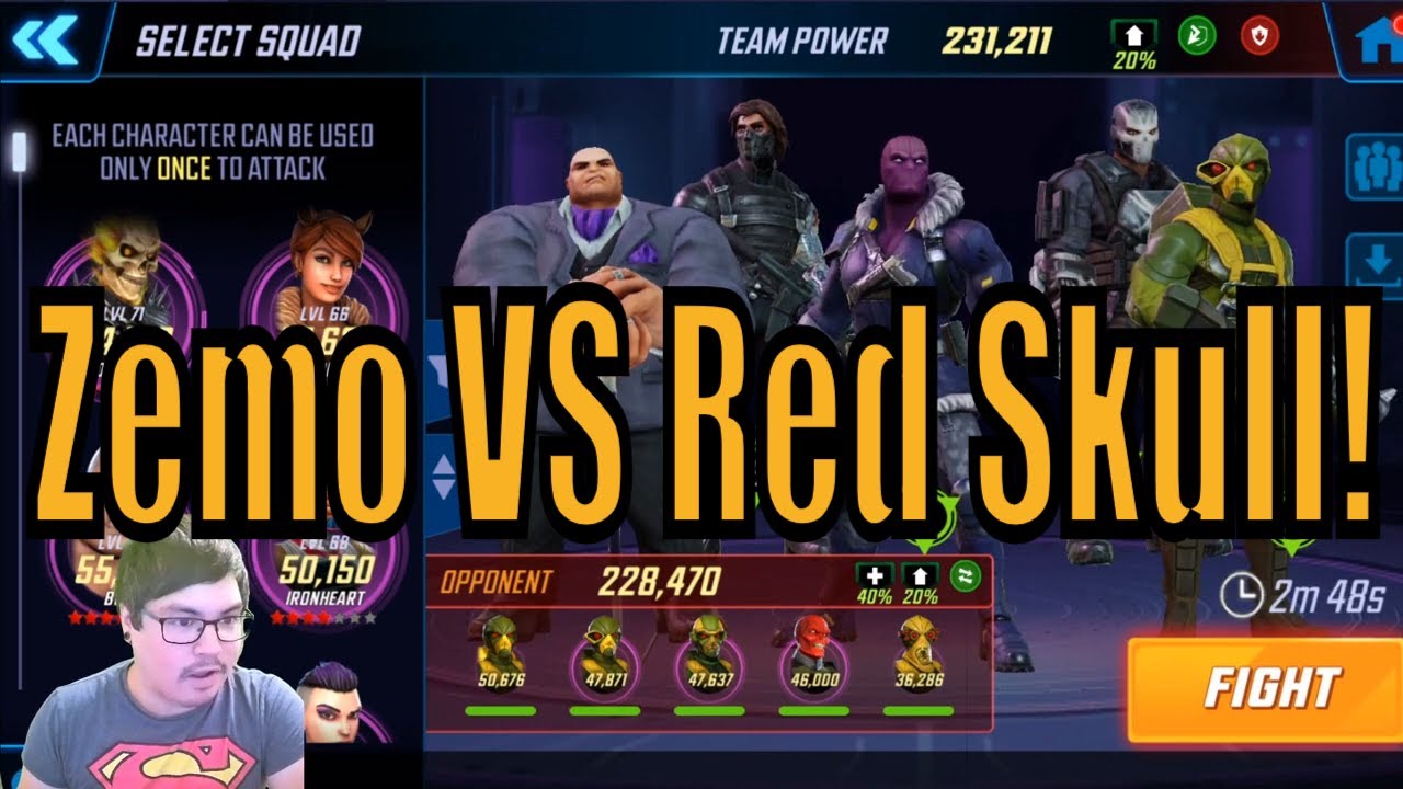 Baron Zemo VS Red Skull Hydra War Offense! Marvel Strike Force - YouTube
