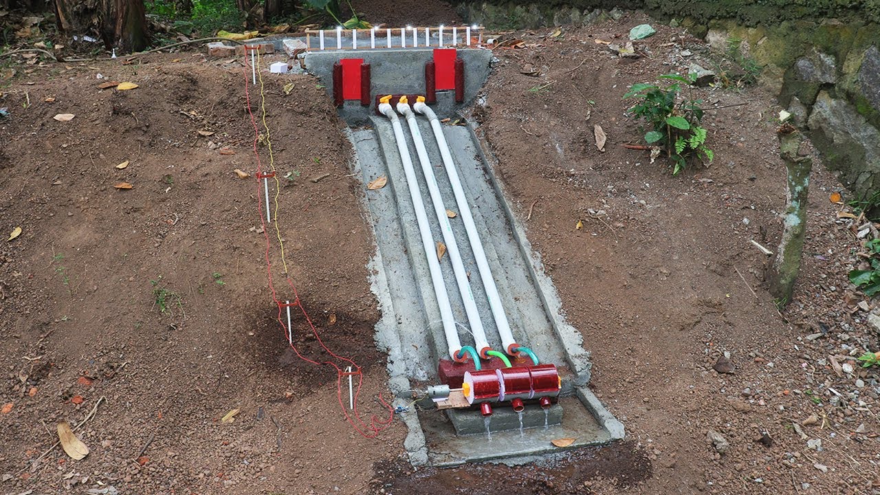 Build a mini hydroelectric dam power generator / make hydro electricity ...