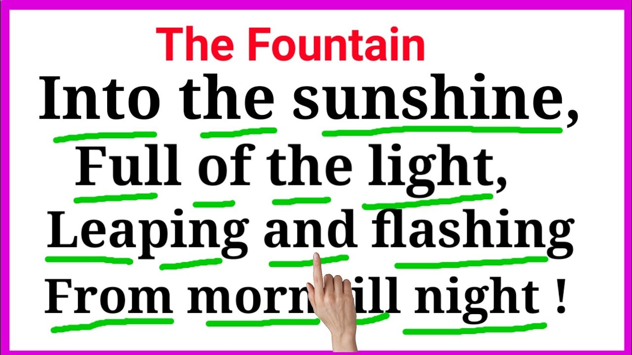 The Fountain Poem Class 10 | English Padhana Kaise Sikhen | How to read ...