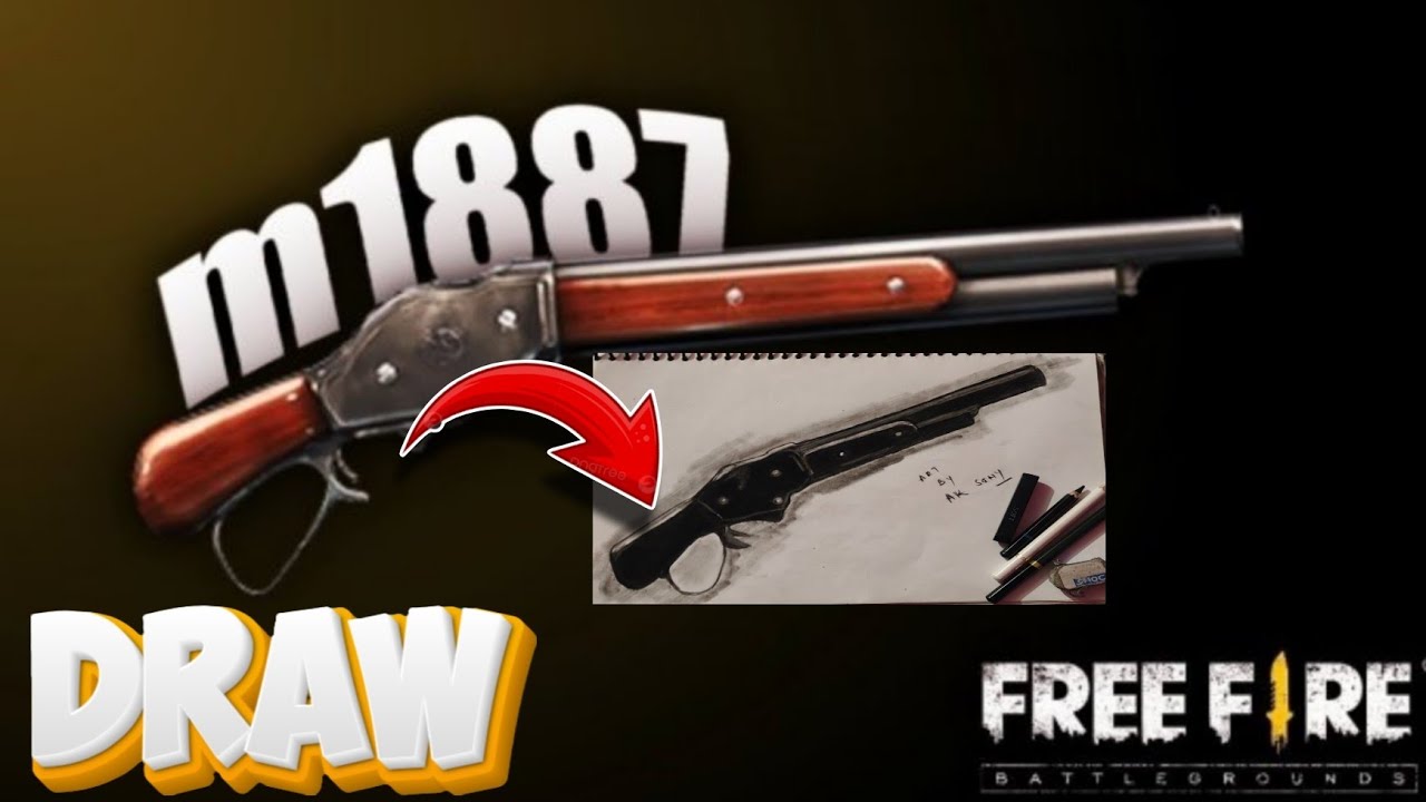 FREE FIRE GUN SKIN DRAWAING | HOW TO DRAW FREE FIRE GUN | HOW TO PENCIL ...