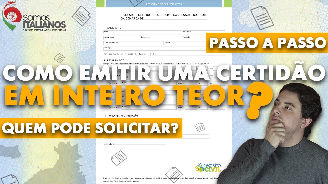 COMO EMITIR UMA CERTIDÃO EM INTEIRO TEOR PARA A CIDADANIA ITALIANA ...