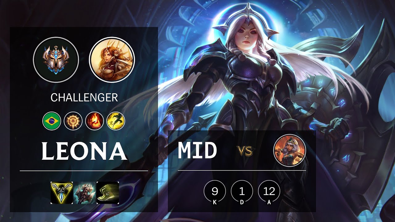 Leona Mid vs Qiyana - BR Challenger Patch 9.24 - YouTube