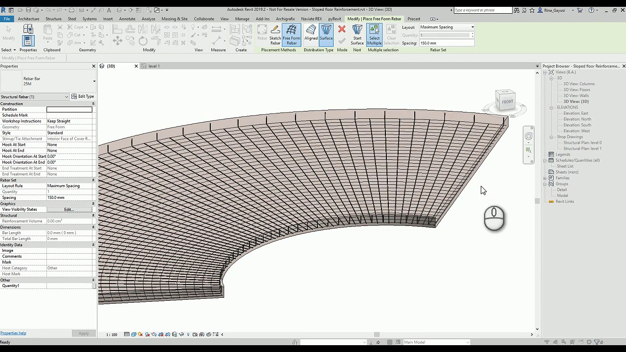 Ramp Sloped floor Reinforcement Modeling & Detailing - YouTube