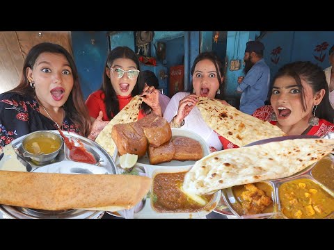 Biggest Naan, Paneer Dosa, Pav Bhaji, Shahi Paneer, Chaap Eating Challenge | Ghaziabad Street Food