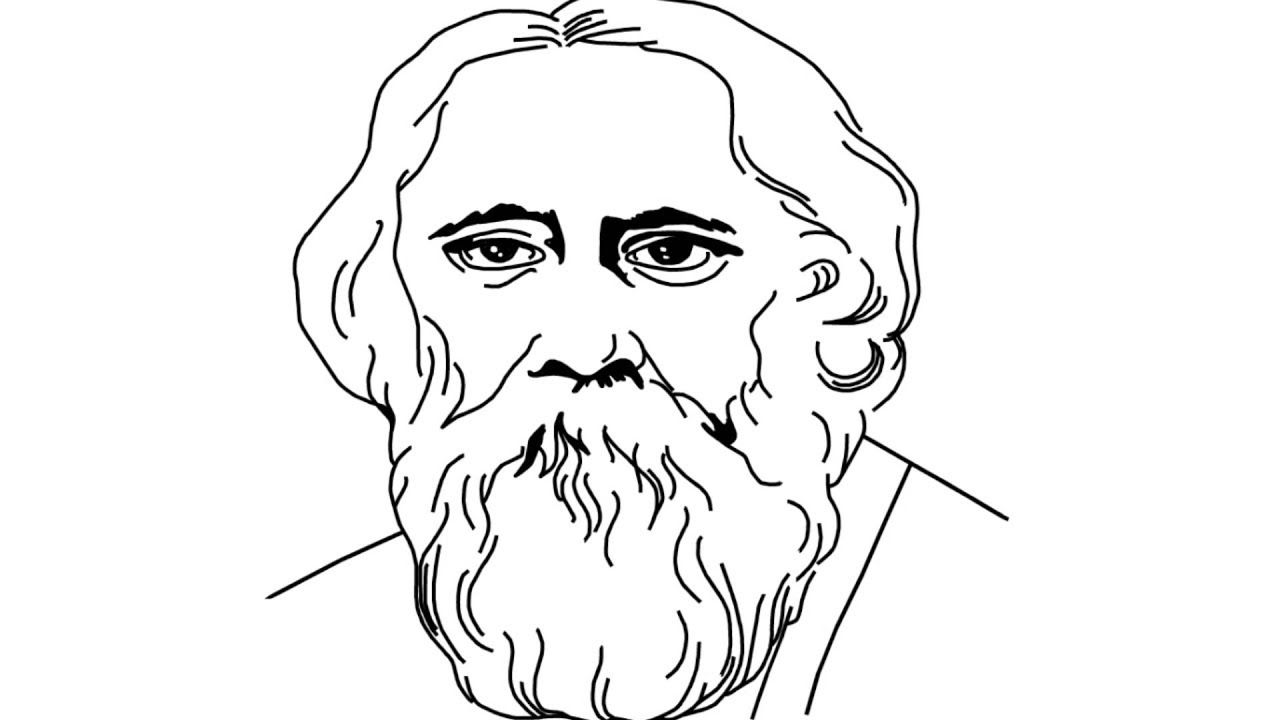 How to draw Rabindranath Tagore face | Easily Step By Step - YouTube