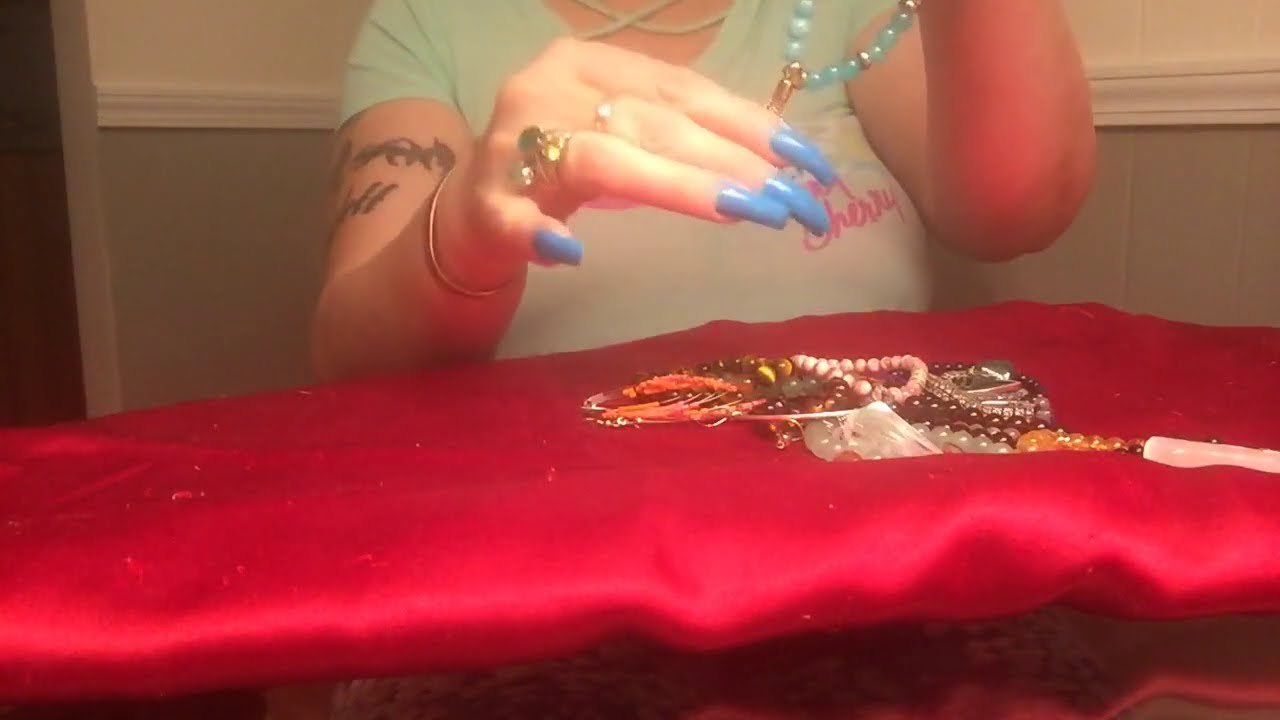 ASMR: playing with jewelry, long nails,clicking & tapping sounds - YouTube