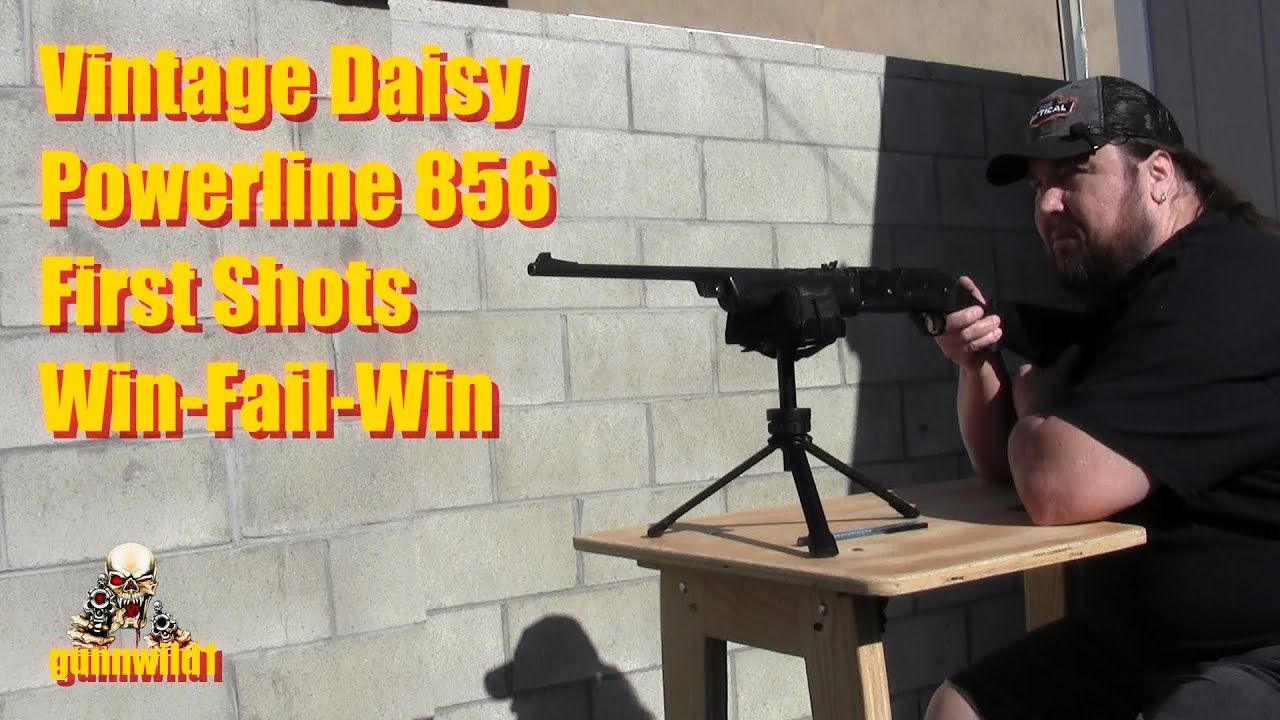 Vintage Daisy Powerline 856 first shots Win-Fail-Win - YouTube