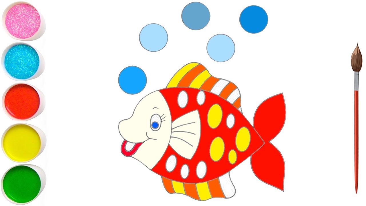 Fish Drawing, Painting and Coloring | Let's Draw, Paint - YouTube
