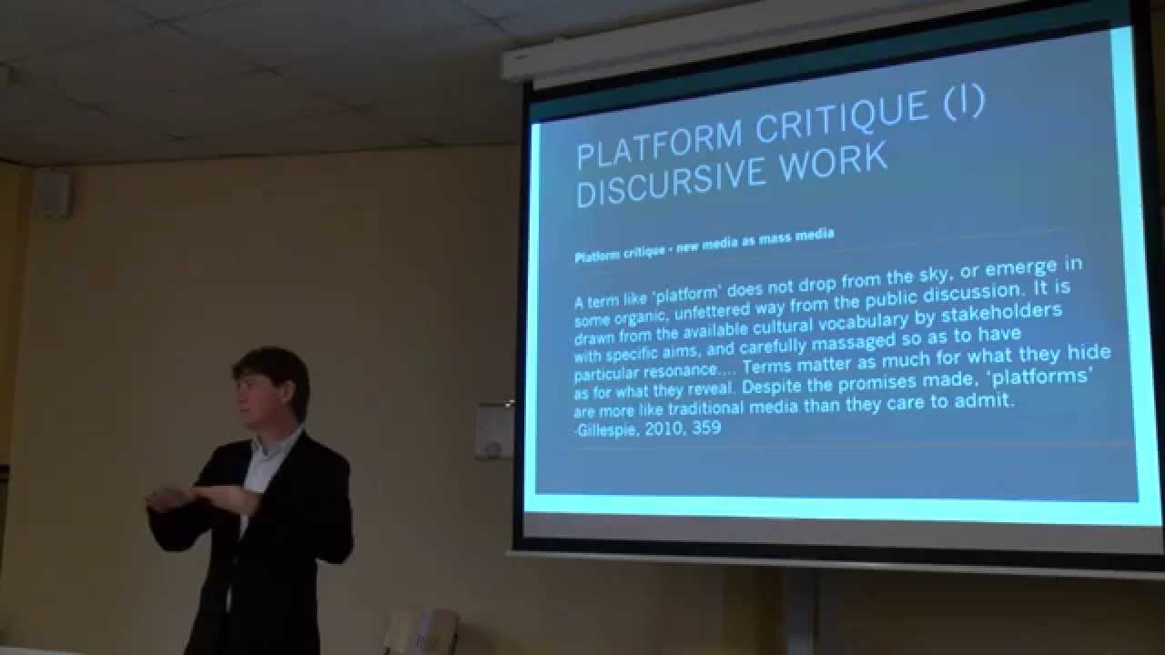 Lecture: platform studies, part 1 - YouTube