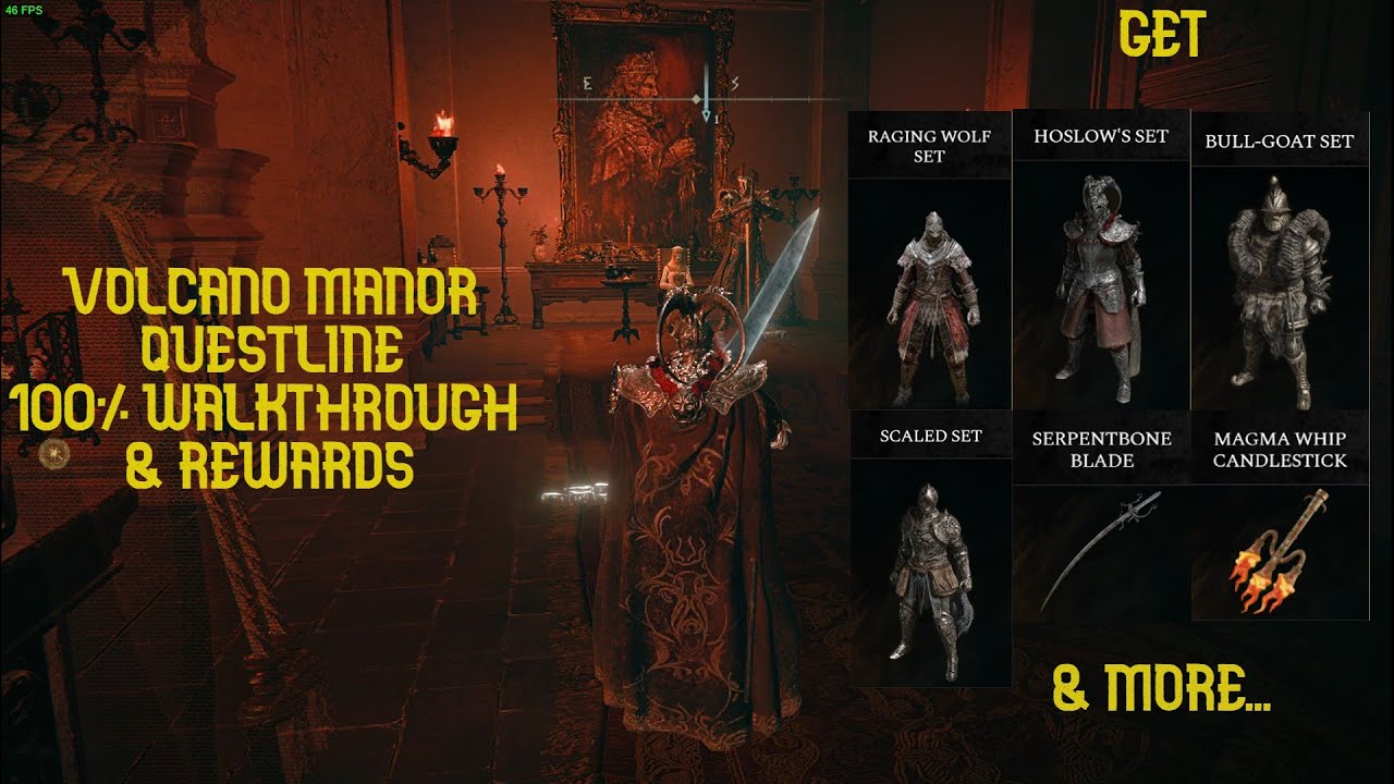 100% VOLCANO MANOR QUESTLINE & ALL REWARDS(BLOODY-WOLF ARMOR, HOSLOW ...