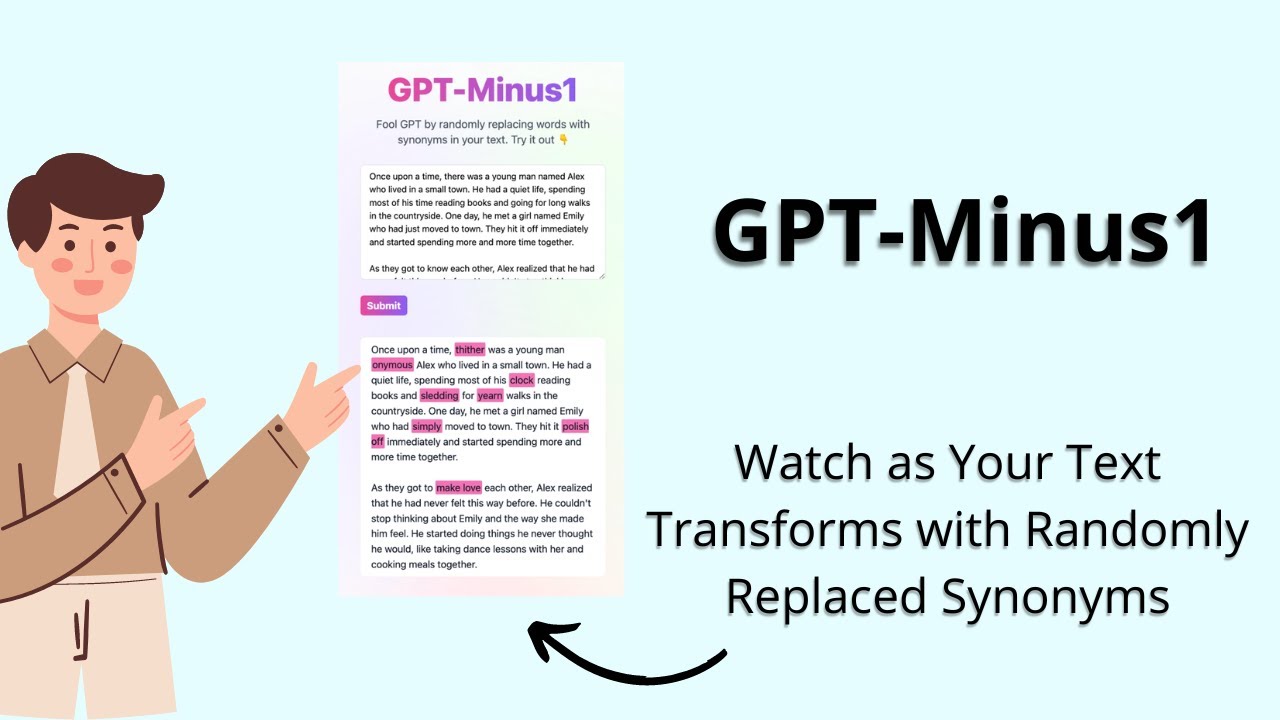 Watch as Your Text Transforms with GPT-Minus1 | GPT-Minus1 Demo - YouTube