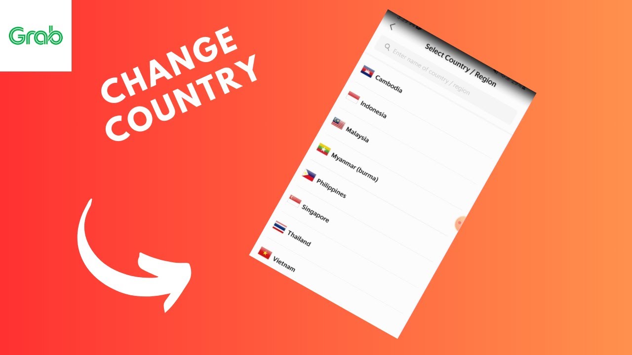 how to change country in grab app - YouTube