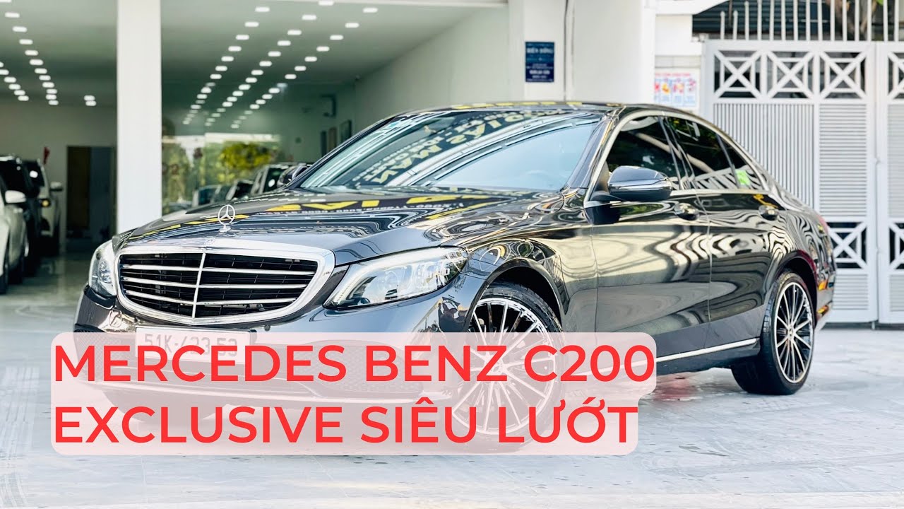Merc C200 Exclusive lướt 2021 màu Xám Đen cực đẹp. Logo 3 cánh đứng cho ...