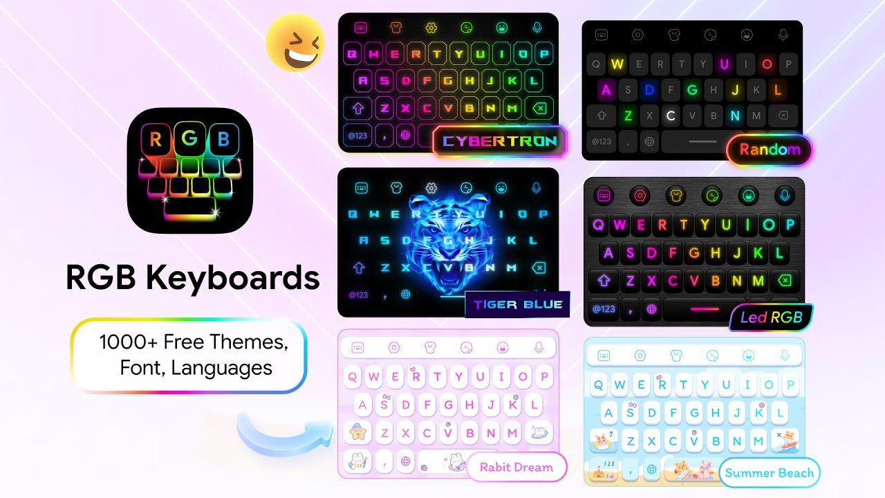 Keyboard Color: Emoji, RGB - YouTube