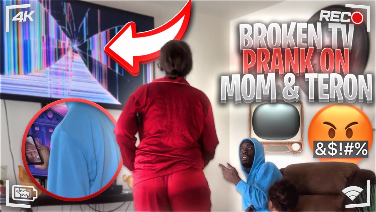 BROKEN TV PRANK ON MY MOM AND TERON(SUPER HILARIOUS) - YouTube