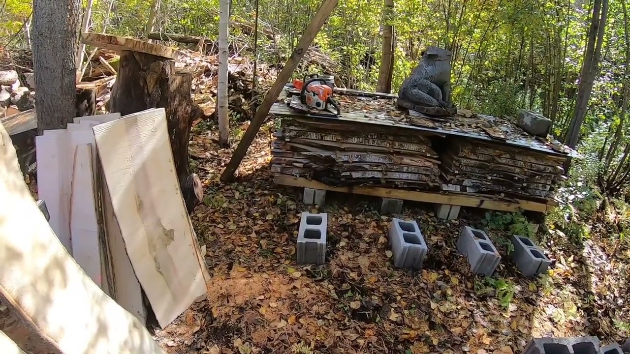Stacking fresh cut maple slabs . - YouTube
