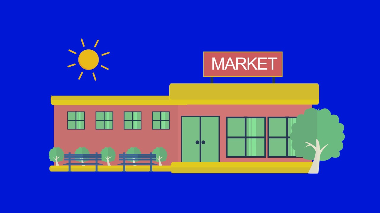 Building Market Animated Green Screen - YouTube