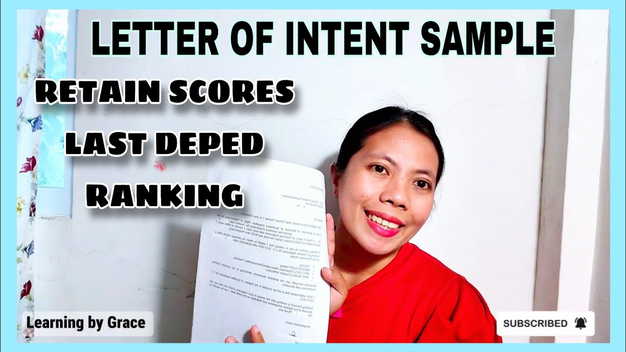 Sample Letter to retain scores last DepEd ranking. | Letter of Intent ...