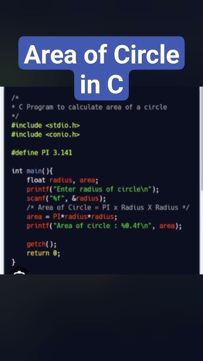 Area of Circle in C | C Programming in Hindi - YouTube