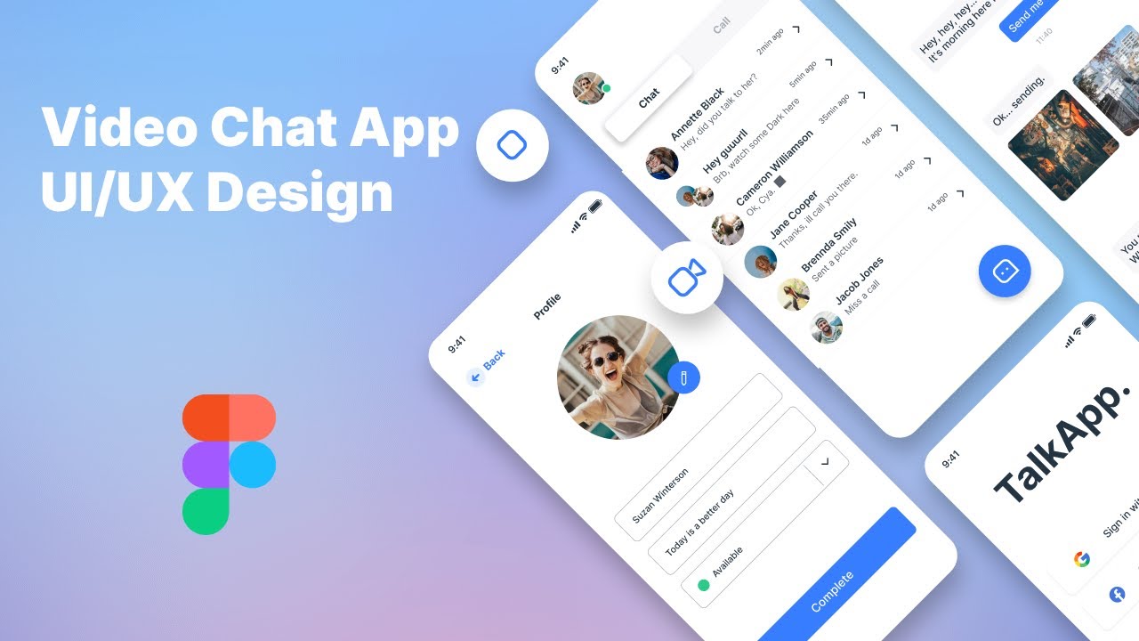 How to Design Video Chat App in Figma || UI/UX Design 2023 || Messenger ...
