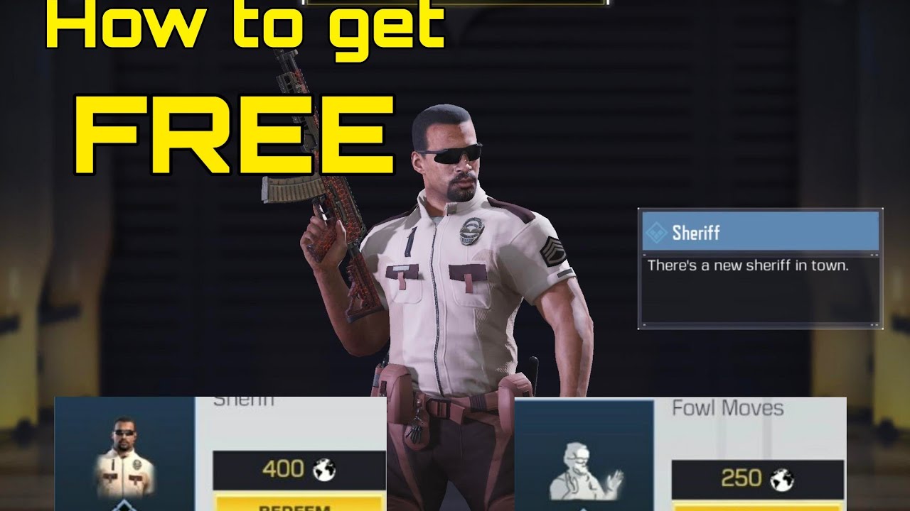 CODM garena free sheriff skin and fowl moves emote - YouTube