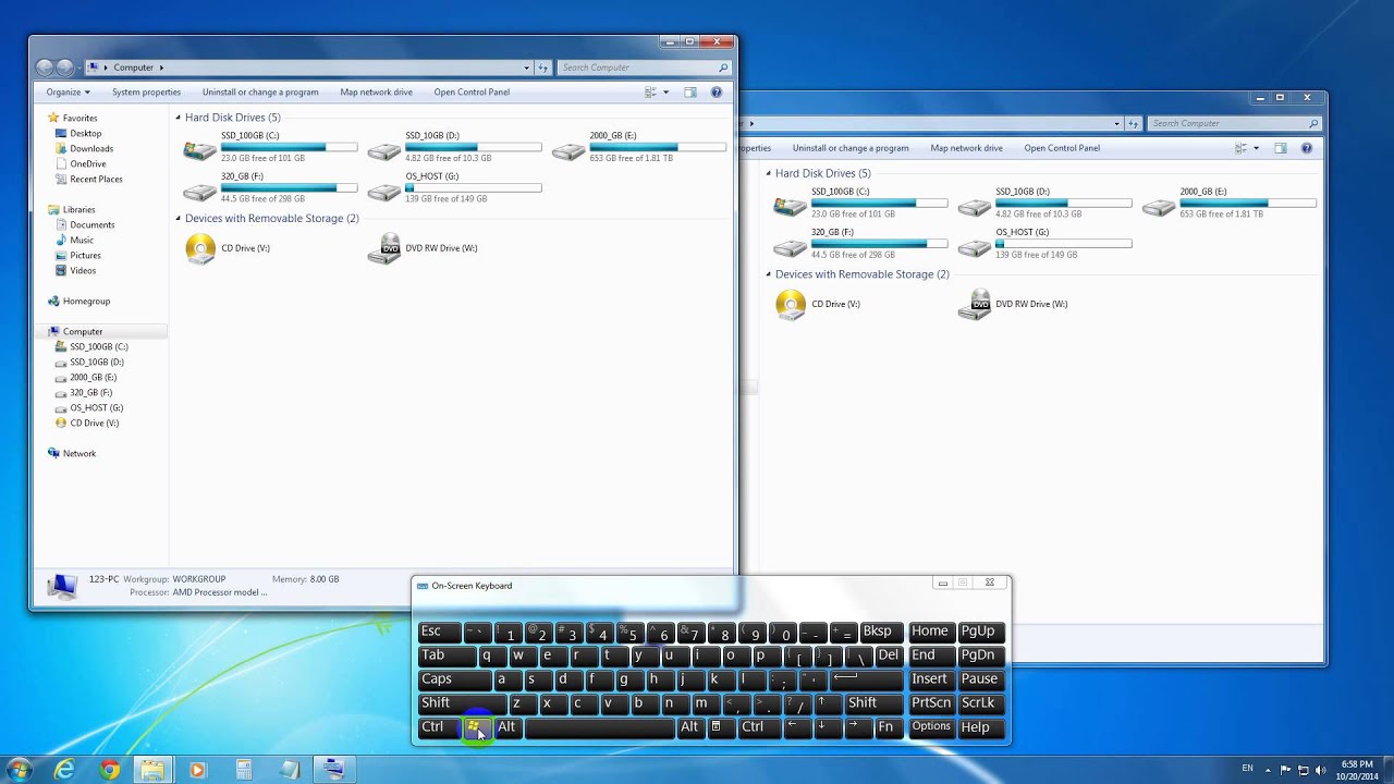 How to Arrange 2 Windows Side by Side using the Mouse or Keyboard - YouTube