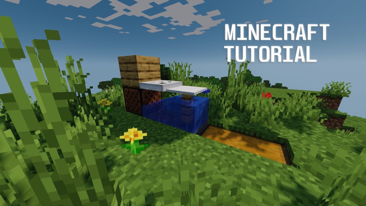 How to build an easy afk fishing farm; Minecraft tutorials - YouTube
