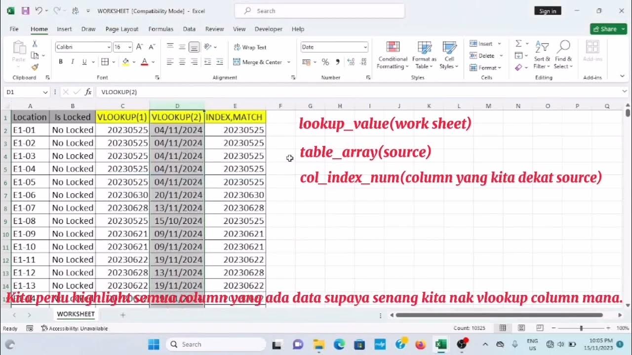 =VLOOKUP PART 2 CARA GUNA UNTUK DAPATKAN DATA DARI TABLE 1 KE TABLE 2(EXCEL 365) - YouTube