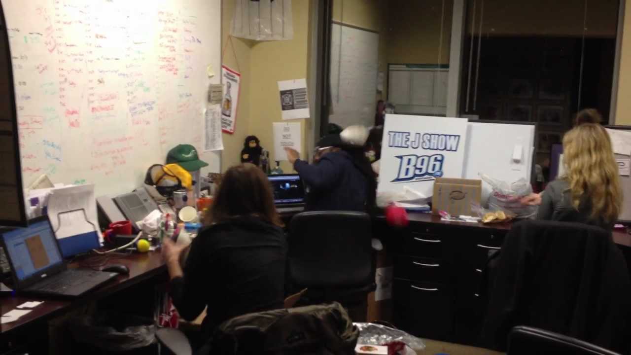 B96 : Morning Show Throws Balls at J - YouTube