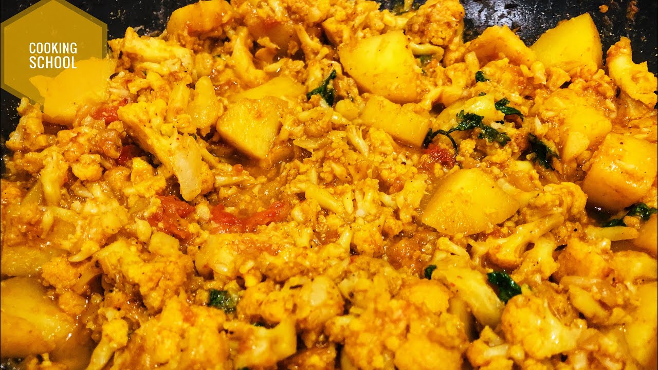 Gobi Aalu ki Sabzi | Gobi aalu bhujya | Cauliflower with Potatoes ...