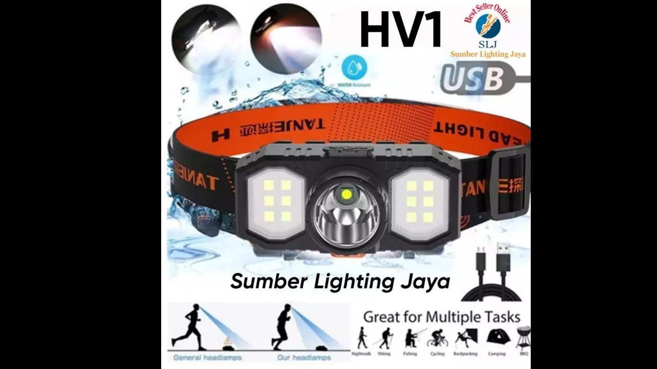 SENTER KEPALA MINI 3LED 24W + 10W SENTER KEPALA MINI HL HV1 - YouTube
