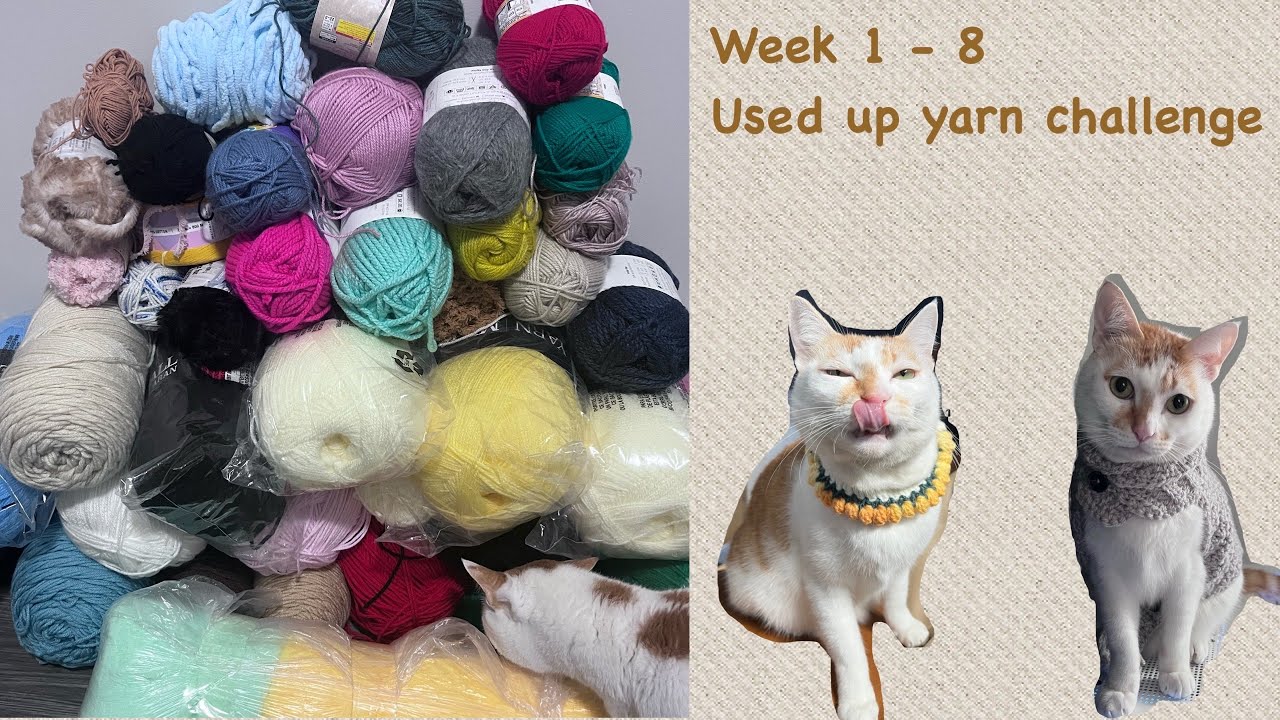 2024 used up yarn challenge (week 1 - 8) - YouTube