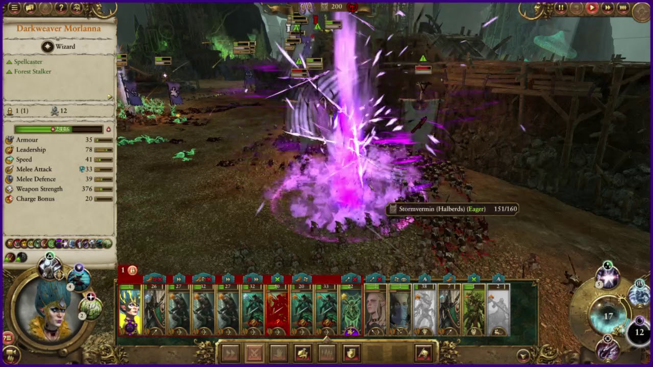 Warhammer 2: Darkweaver casts Bladewind and carves up some Stormvermin ...