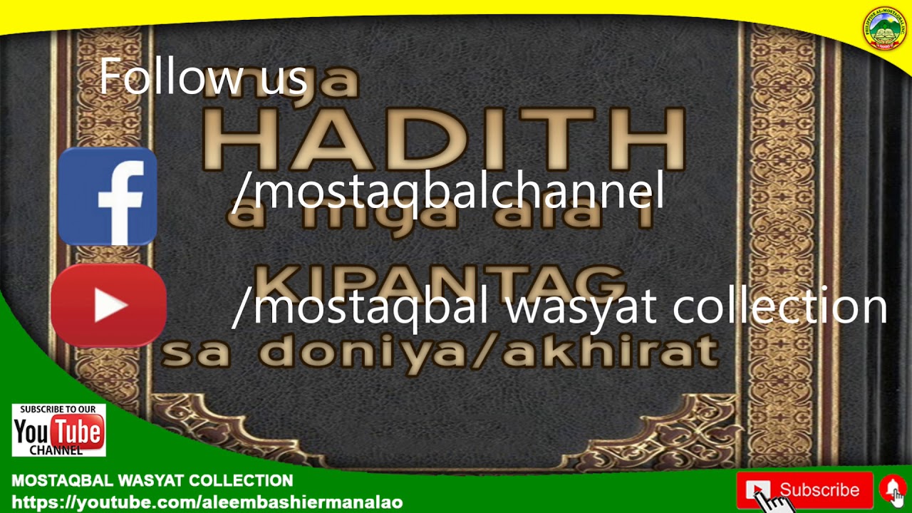 MARANAO WASYAT - MGA HADITH A MGA ALAI KIPANTAG SA DONIYA/AKHIRAT (vol1 ...