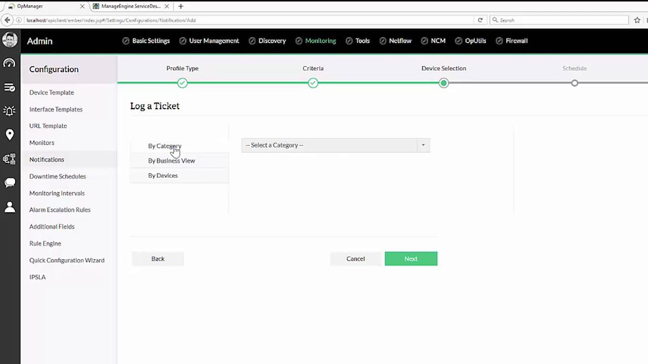 How to log a ticket in ServiceDesk Plus when a fault is detected in ...