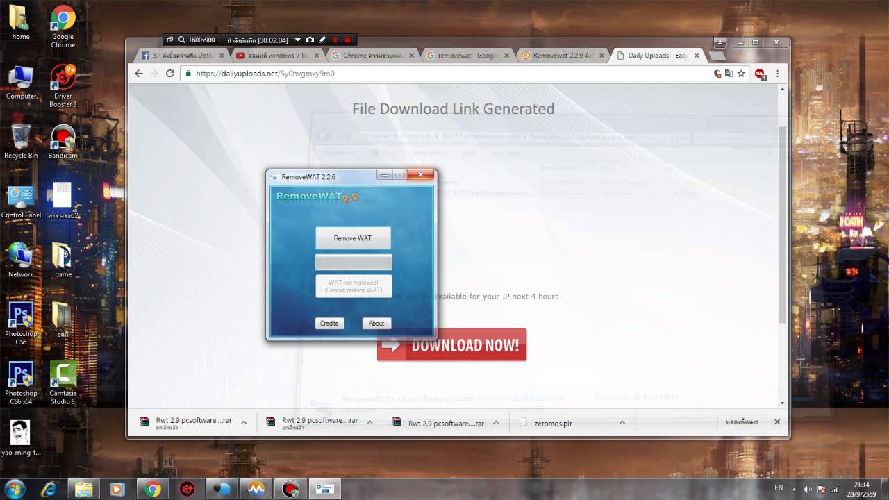 สอนแก้ windows 7/8/8.1/10 build 7601 this copy of windows is not ...
