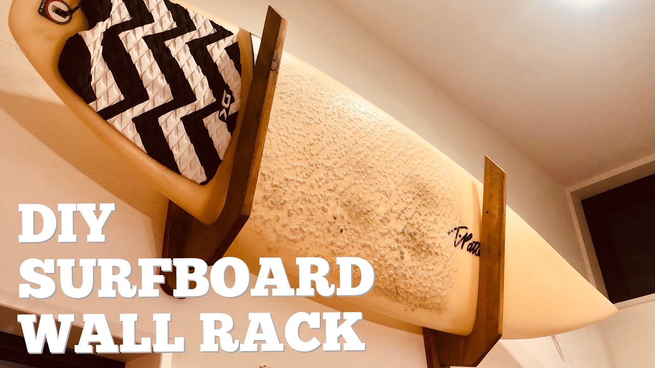 DIY Surfboard wall rack 一枚の板でサーフボードラックを作ってみた - YouTube
