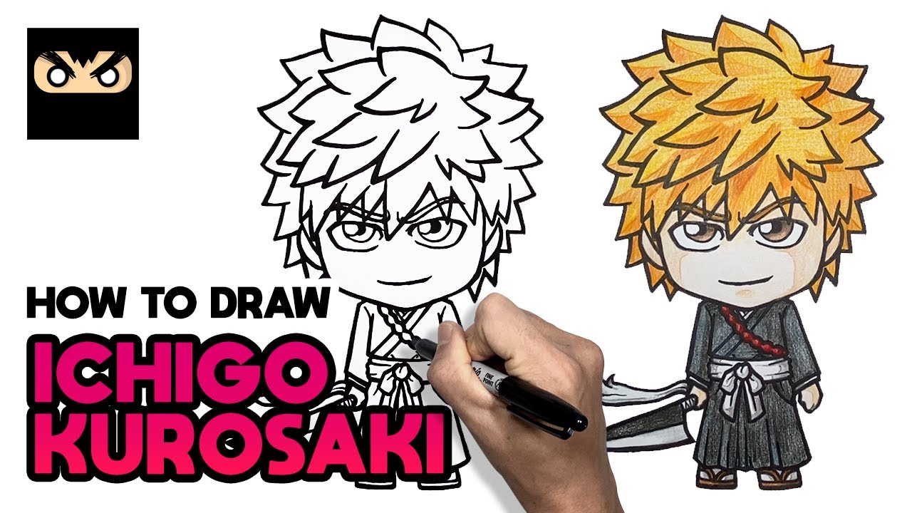 How to draw ICHIGO KUROSAKI | BLEACH - 쿠로사키 이치고 그리기 | 블리치 - YouTube