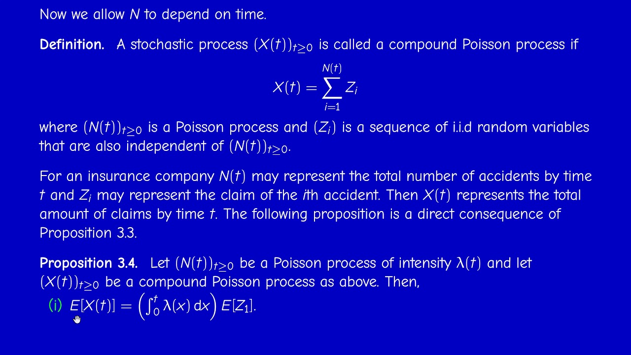 Math414 - Stochastic processes - Section 3.3 - Compound Poisson ...