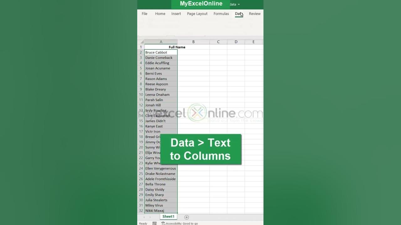 Text To Columns In Excel excel msexcel myexcelonline shorts YouTube text-to-columns-in-excel-excel-msexcel-myexcelonline-shorts-youtube
